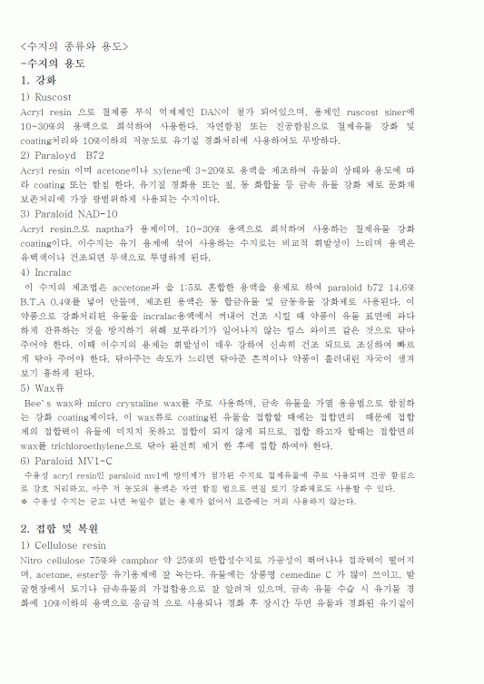 수지의 이름과 종류
