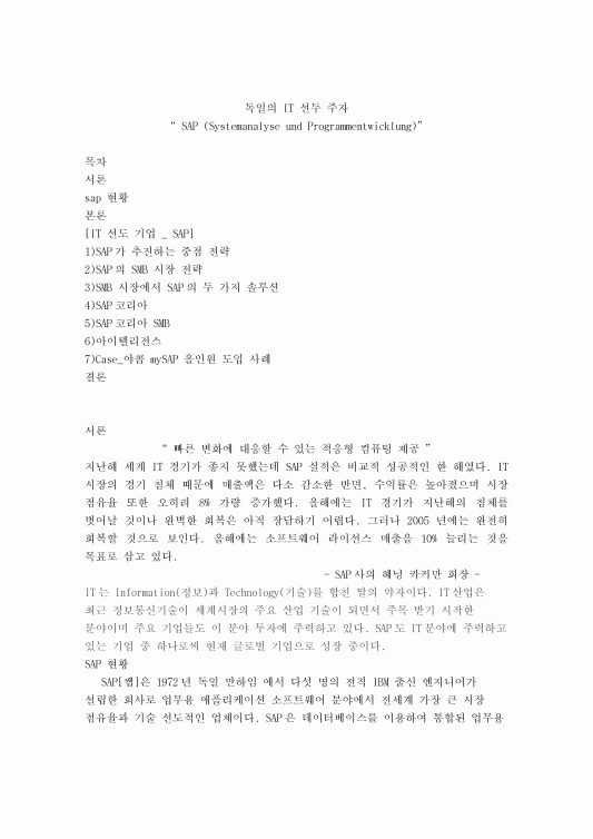 SAP(독일의 IT기업)