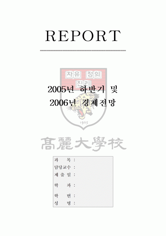 2005하반기 및 2006년 경제전망