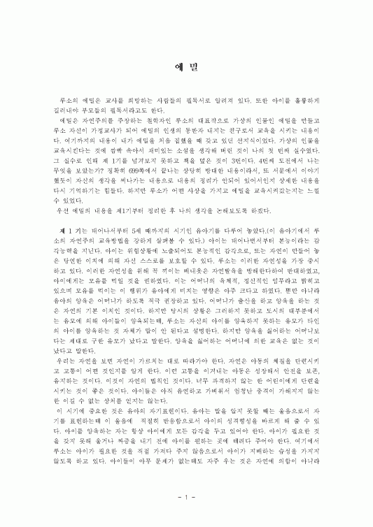 [독후감] 에밀