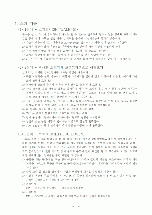 스키의 기술과 용어정리
