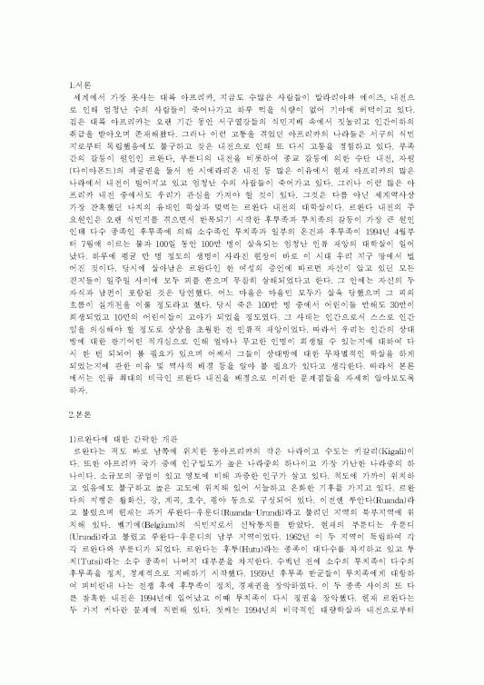 르완다 내전보고서