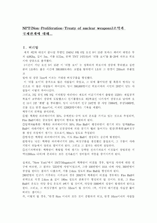 NPT조약과 국제관계
