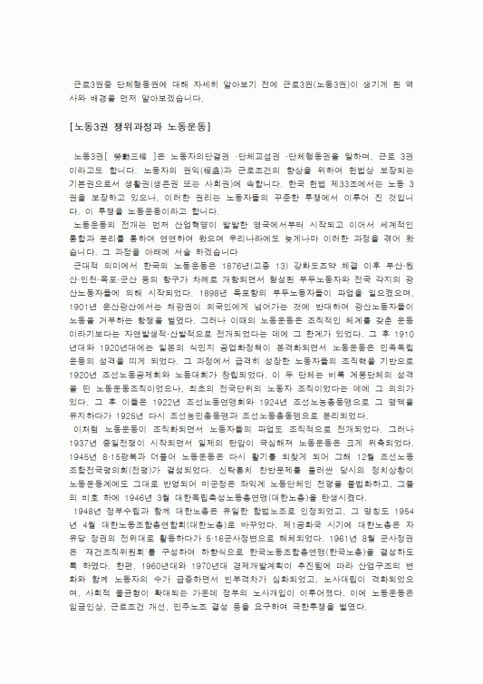 단체행동권 레포트 자료