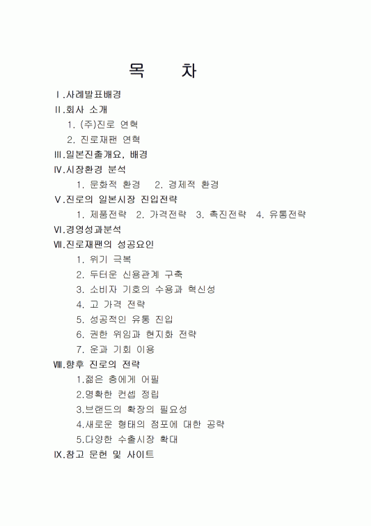 마케팅 성공사례 - 진로재팬