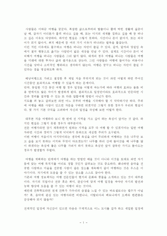 배낭여행 (사전준비에 대한 모든 것)