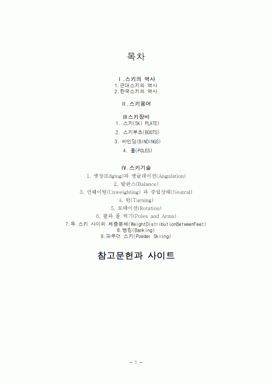 스키에 대하여