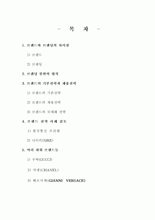 브랜드 전략과 관리