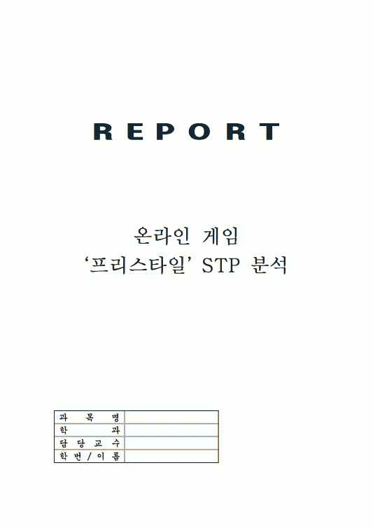 온라인게임 프리스타일 STP분석