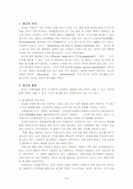 [사회과학] 광고의 종류