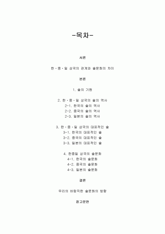 한중일 삼국의 전통술과 술문화