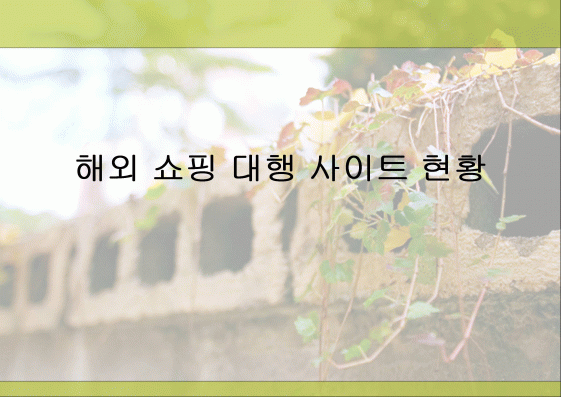 해외 쇼핑 대행 사이트 현황