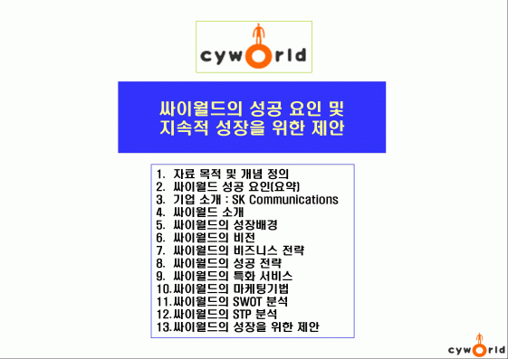 [사례]싸이월드의 지속적 성공 제안