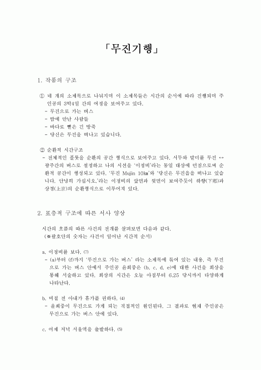 김승옥의 무진기행