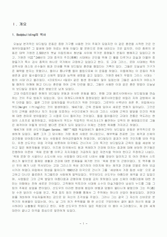 [예체능] 보디빌딩 학습지도안