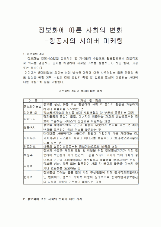 정보화에 따른 사회변화