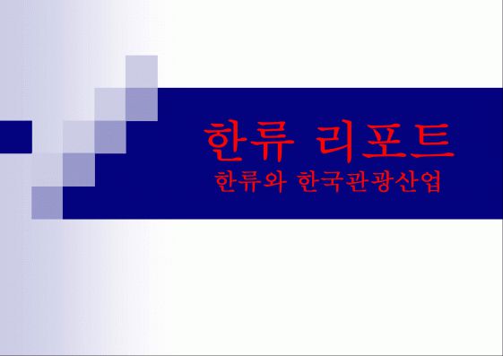 한류마케팅과 한국의 관광산업에 대한 고찰