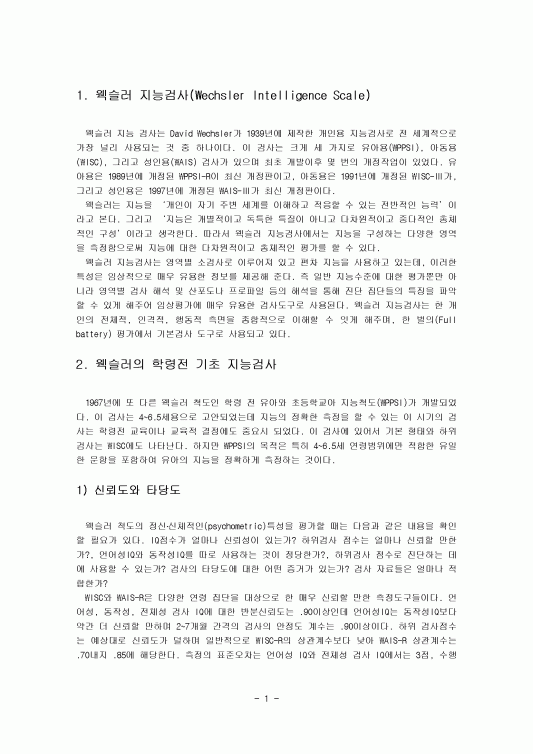 웩슬러 지능검사