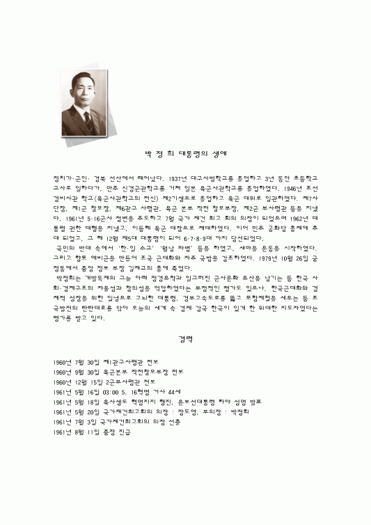 [사회과학] 박정희 대통령의 리더십
