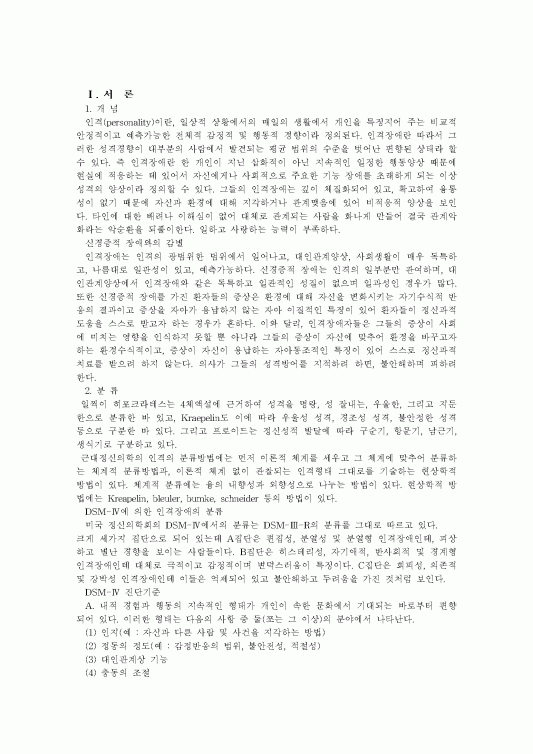 [인문과학] 인격장애