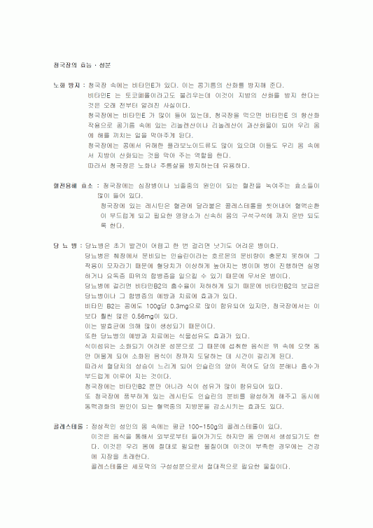 청국장의 효능, 성분