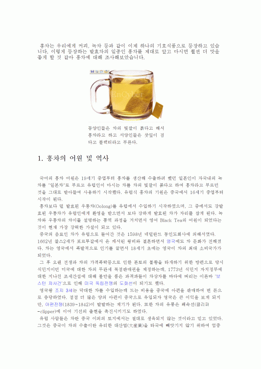 홍차에 대해서