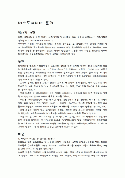 메소포타미아 문화