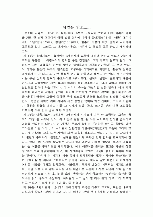 책 에밀 서평 레포트 자료