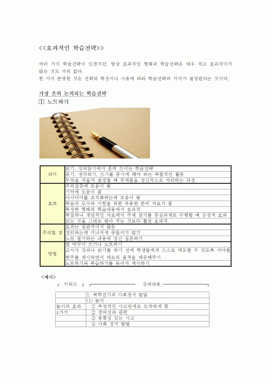 효과적인 학습전략과 효과적인 교수전략