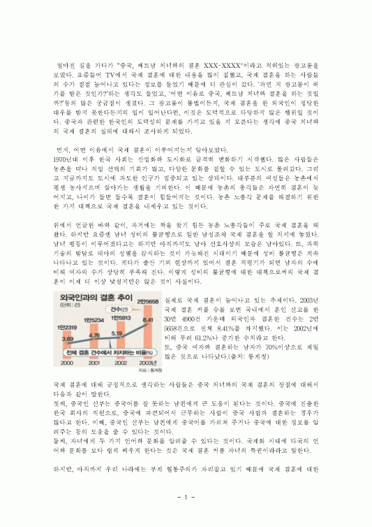국제결혼에 대한 한국인의 도덕성 문제