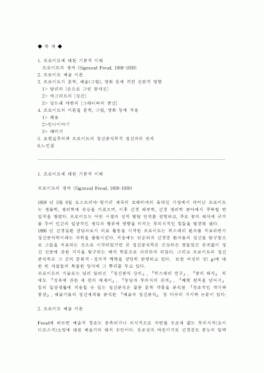 ( 프로이트의 정신분석학 ) 프로이트 이론의 분석과 각 분야별 적용 사례 및 영향