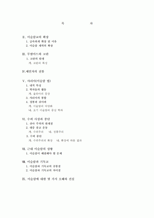 이슬람에 대한 레포트
