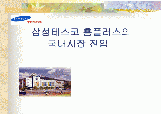 삼성 테스코(홈 플러스)의 국내시장 진입 사례 [ppt]
