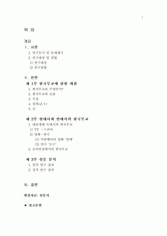 [신학논문] 한국무교