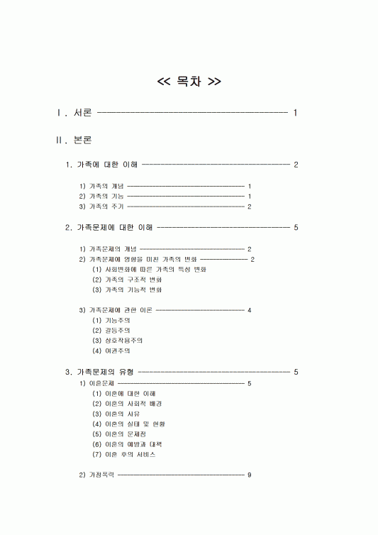 현대사회 가족문제 가족에 대한 이해