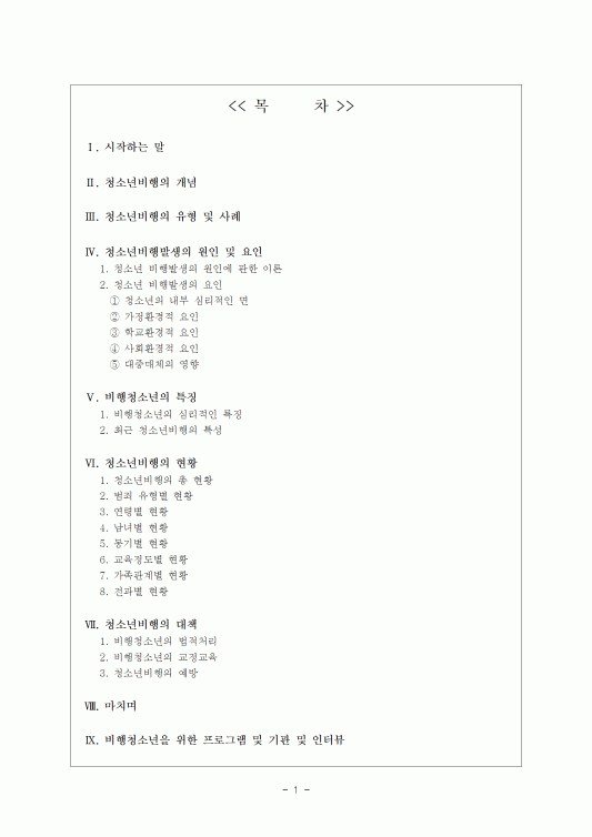 청소년 비행에대해