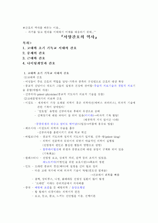 서양간호의 역사