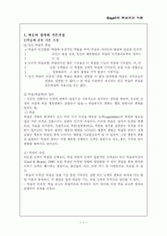 가네의 학습조건 이론