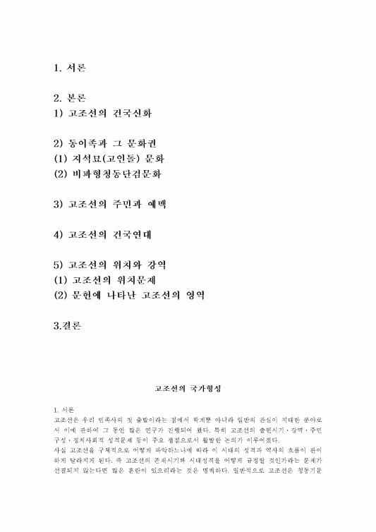 고조선의 국가형성