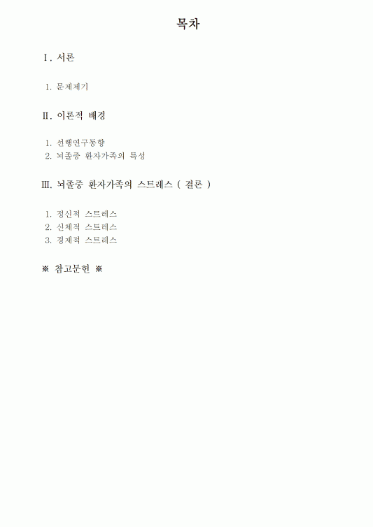 질병이 환자의 가족에게 미치는 영향