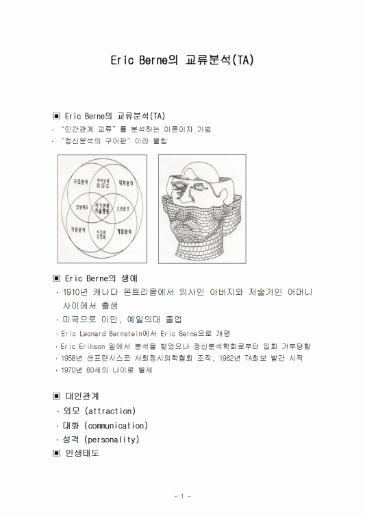 Eric Berne의 교류분석(TA)
