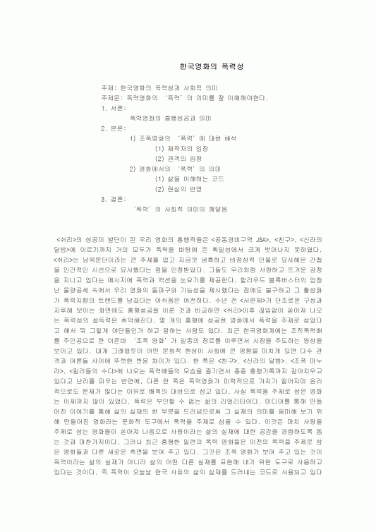 한국영화의 폭력성
