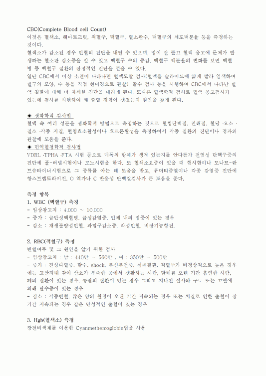 아동에게 흔한질병들과 임상검사(혈액, 소변검사),간호진단이란? 서머리