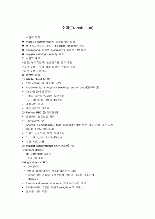수혈관리 레포트 자료