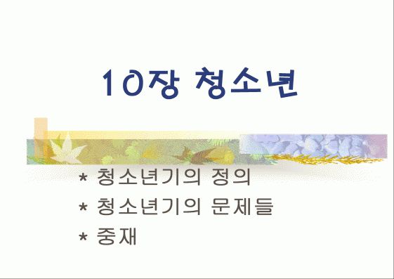 [사회과학] 청소년기