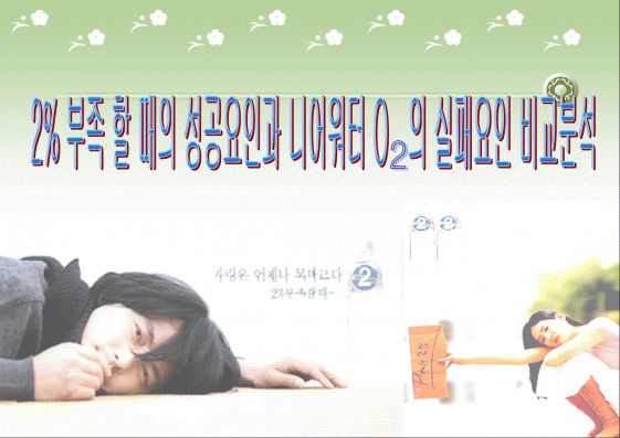 (마케팅 성공사례와 실패사례) 마케팅 성공 - 2%부족할때 , 마케팅 실패 - 니어워터O2