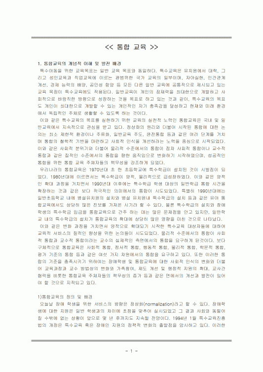 [교육학]통합교육