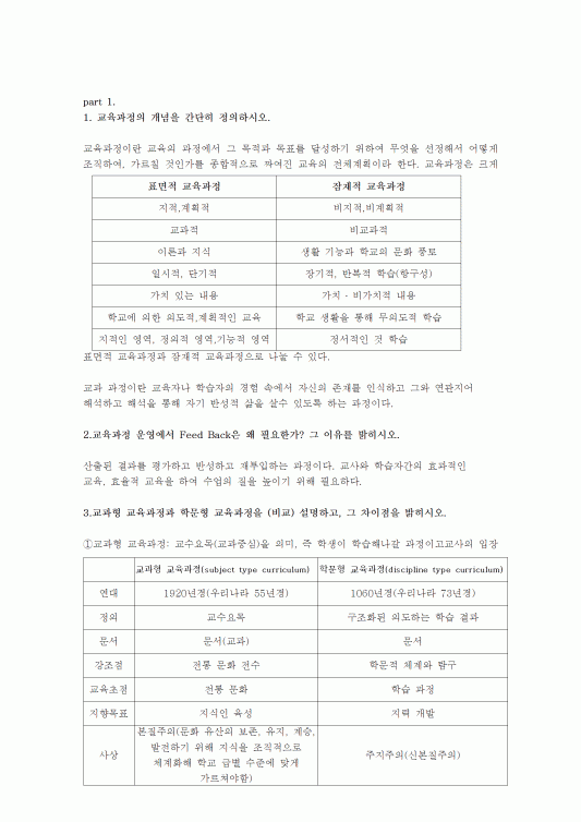 [교육과정및 교육평가]교육과정 및 교육평가 문제