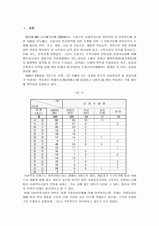 사회복지사업법의 시행령 제정을 중심으로한 위탁관련 해결 방안