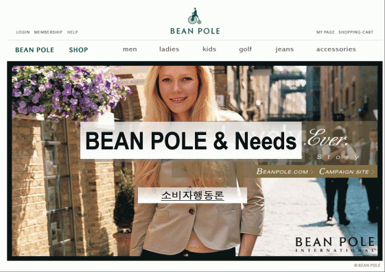 [빈폴의 마케팅 전략] 빈폴(BEAN POLE )의 마케팅 전략 (SWOT, STP, 마케팅 믹스 전략 포함)